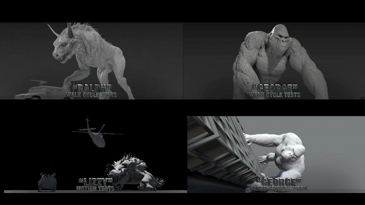 Rampage: Early animation tests - YouTube