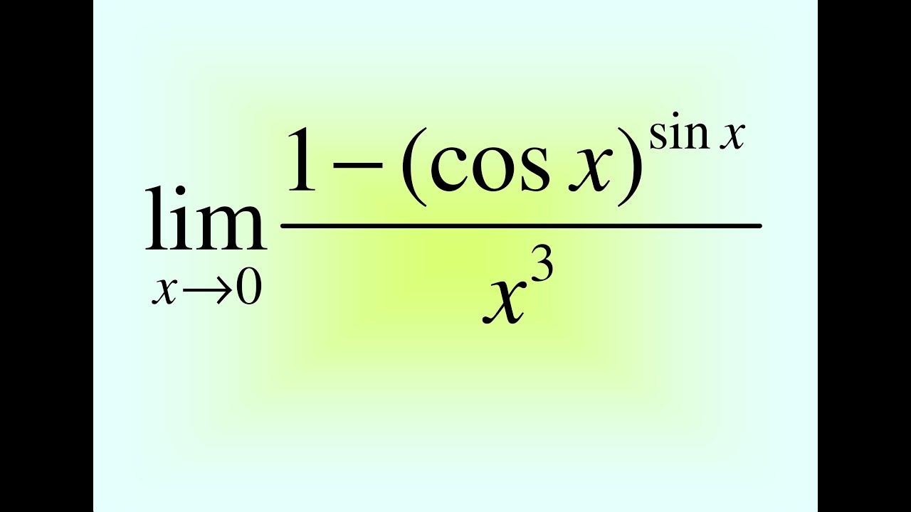 Limit Of 1 cosx sinx X 3 YouTube