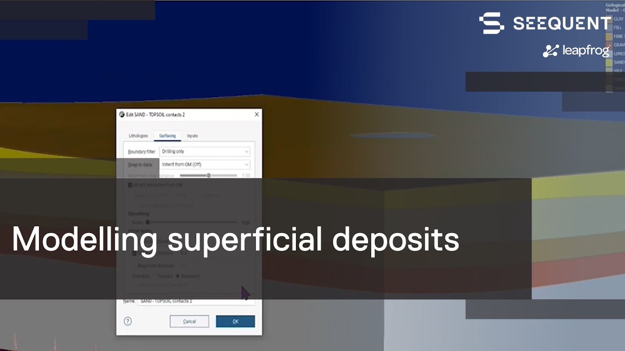 Modelling superficial deposits in Leapfrog - YouTube