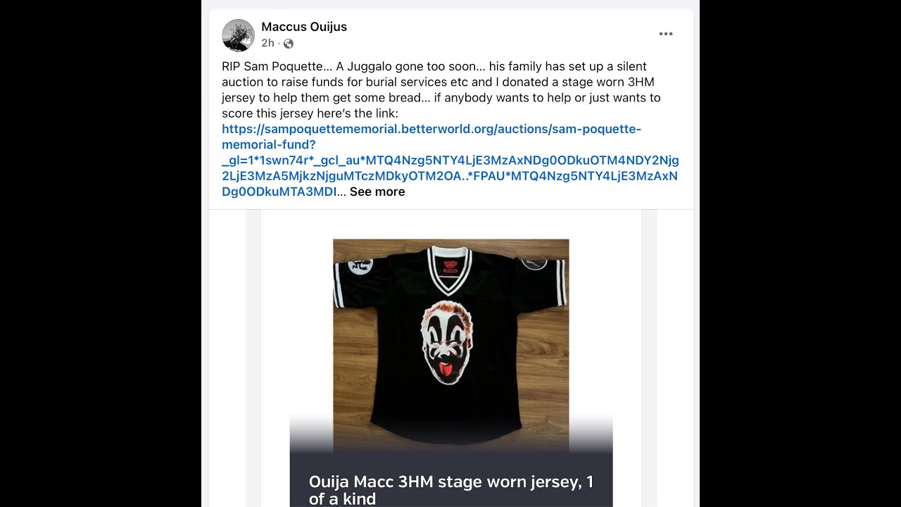 Ouija Macc Donates Concert Worn Three Headed Monster Jersey To Sam ...