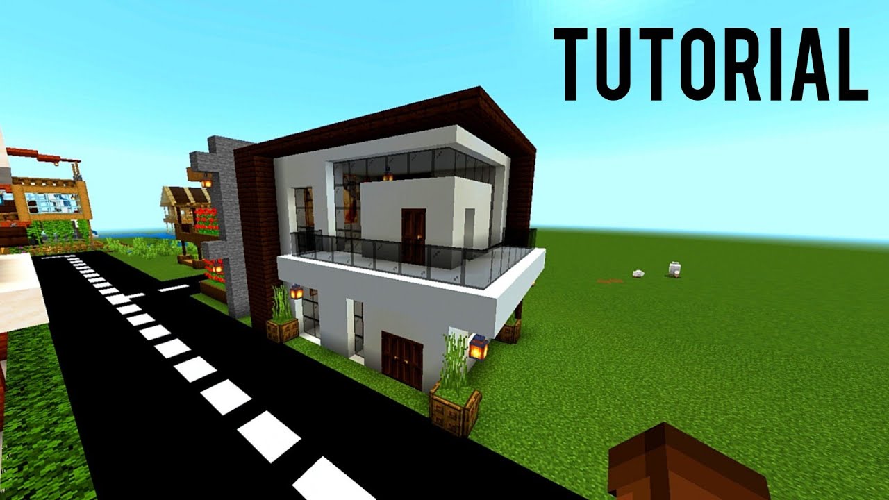 [Minecraft] How to build a luxury home out of white concrete and dark ...