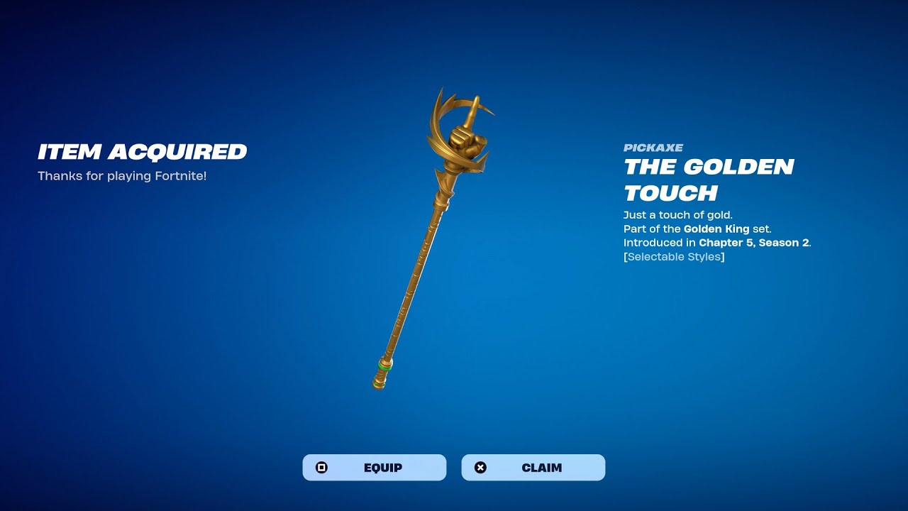 How To Get The Golden Touch Pickaxe NOW FREE In Fortnite! (The Golden ...
