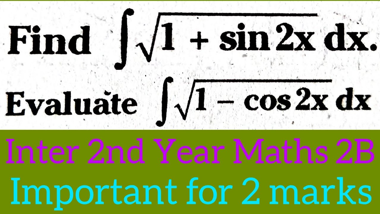 problems on integration@maths naresh eclass - YouTube