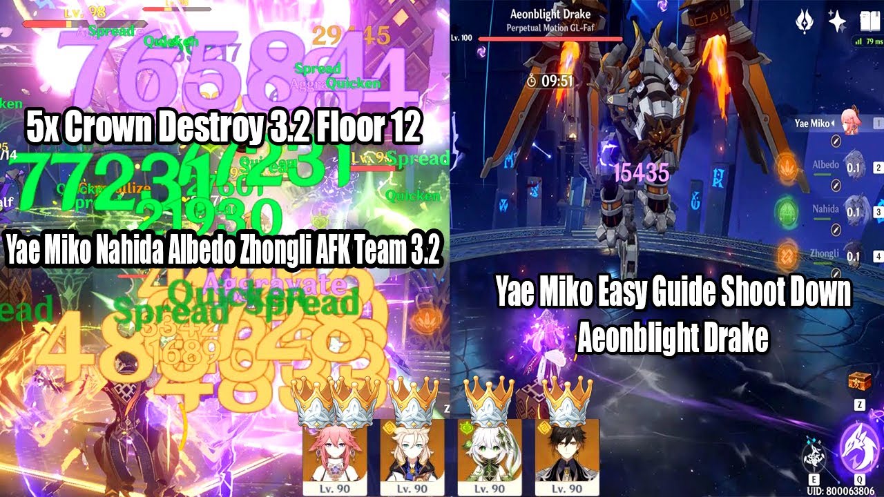 Yae Miko Satisfying AFK Team 5 Crown 3.2 Floor 12 - Easy Guide Shoot ...