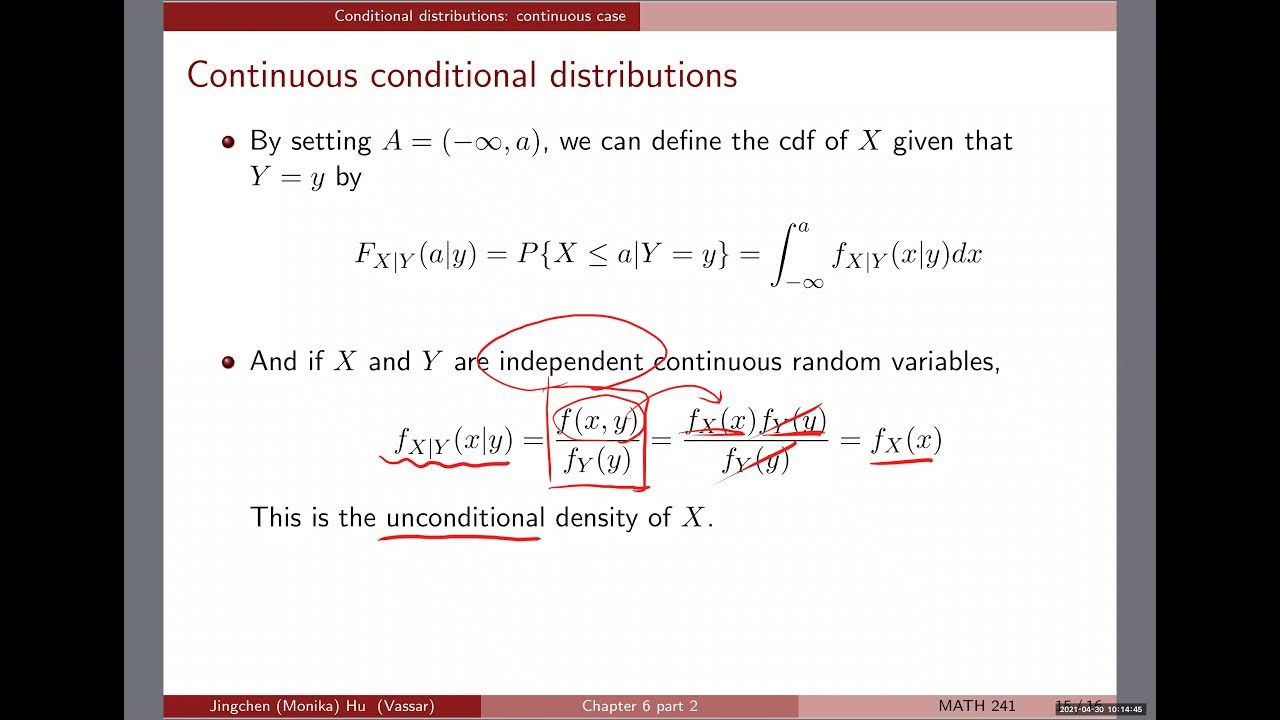 [Chapter 6] #9 Conditional distribution, the continuous case - YouTube