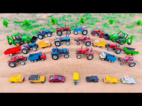 Mini tractor trolley parking video | tractor jcb video | jcb cartoon | tractor gadi 