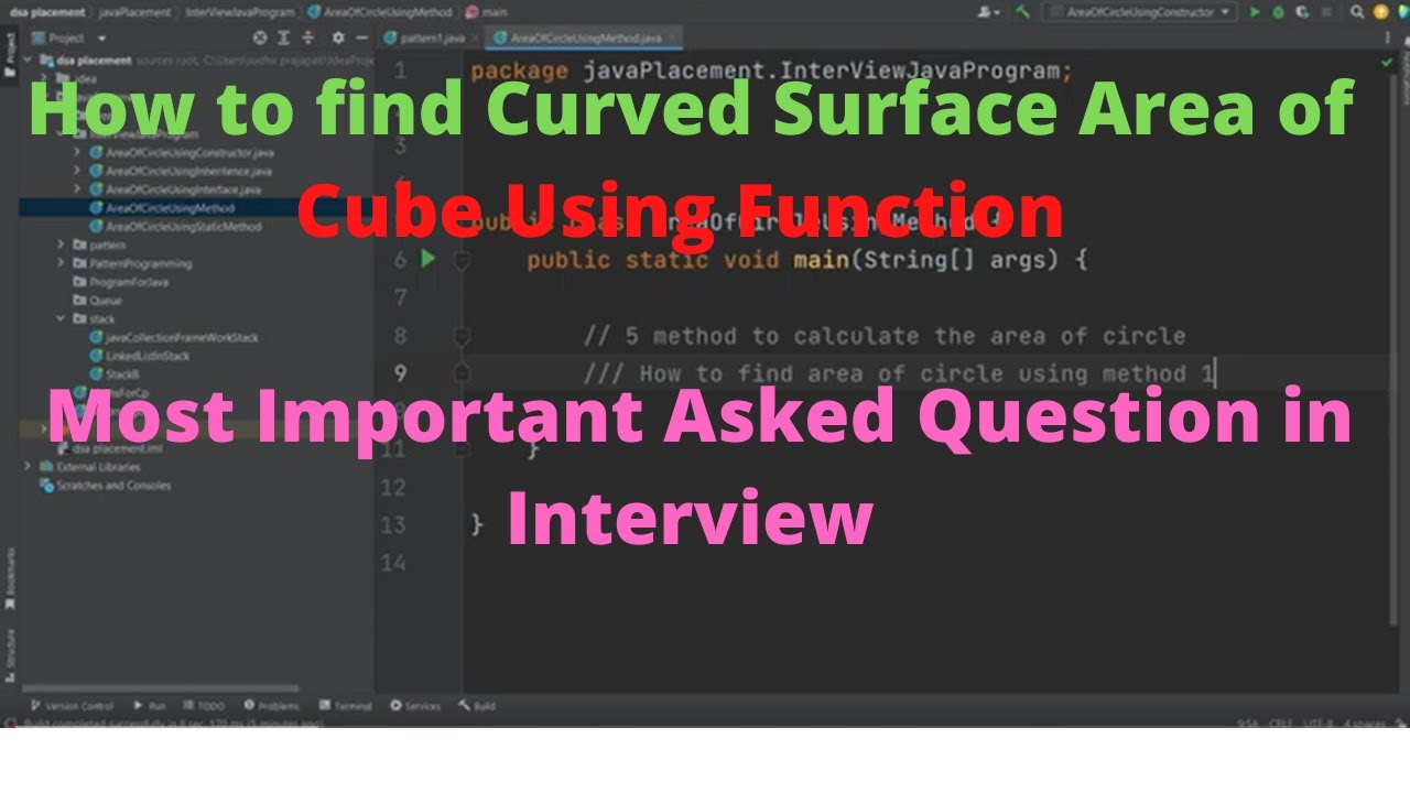 How to find Curved Surface Area of Cube Using Function | Most Important ...