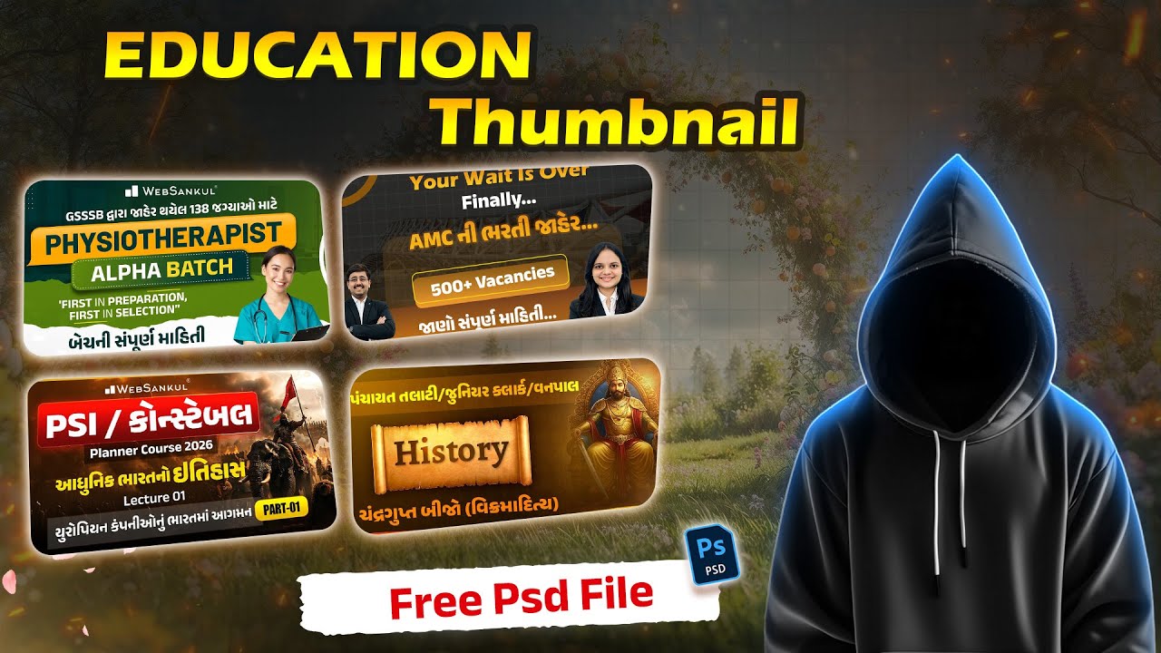 How To Make Educational Gujrati Thumbnail for YouTube Videos - in ...