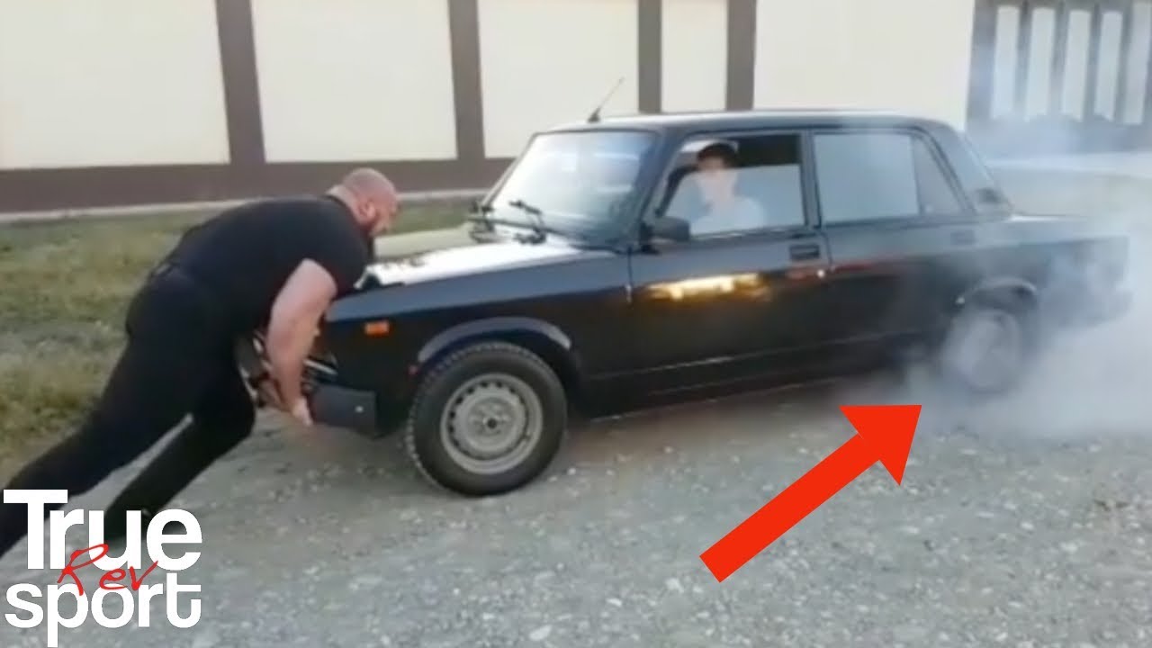 RUSSIAN HULK Stop and Pull Cars With Bare Hands - Anzor Skala Aнзор ...