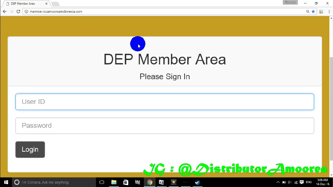 Cara masuk ke akun Member area PT DEP - YouTube