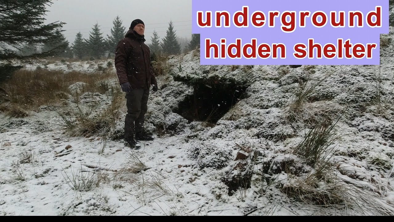 hidden underground shelter ,bushcraft stealth camping - YouTube
