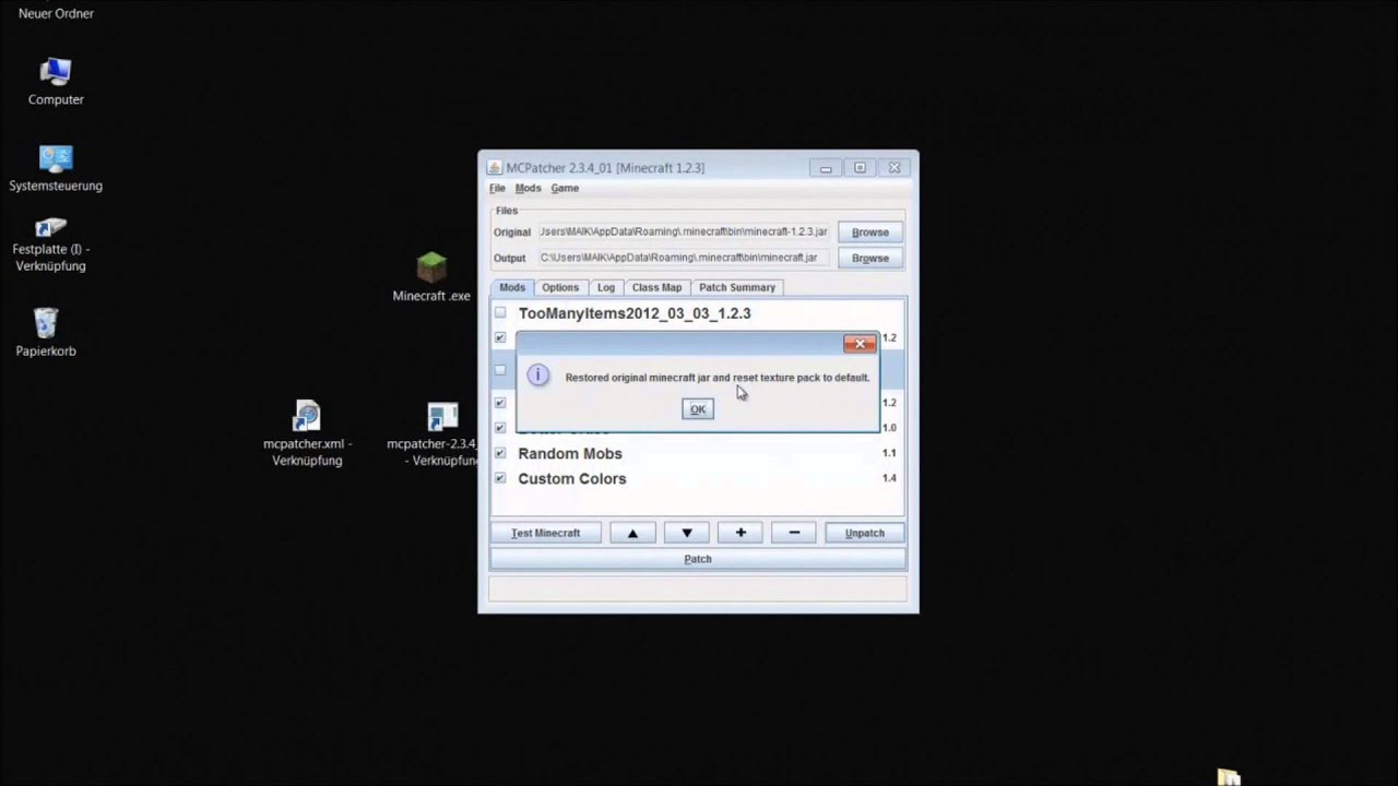 Tutorial: Minecraft: MCPatcher für 1.2.5 | - YouTube