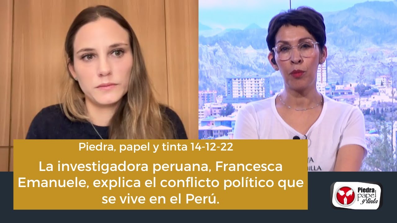 La investigadora peruana, Francesca Emanuele, explica el conflicto político que se vive en el ...