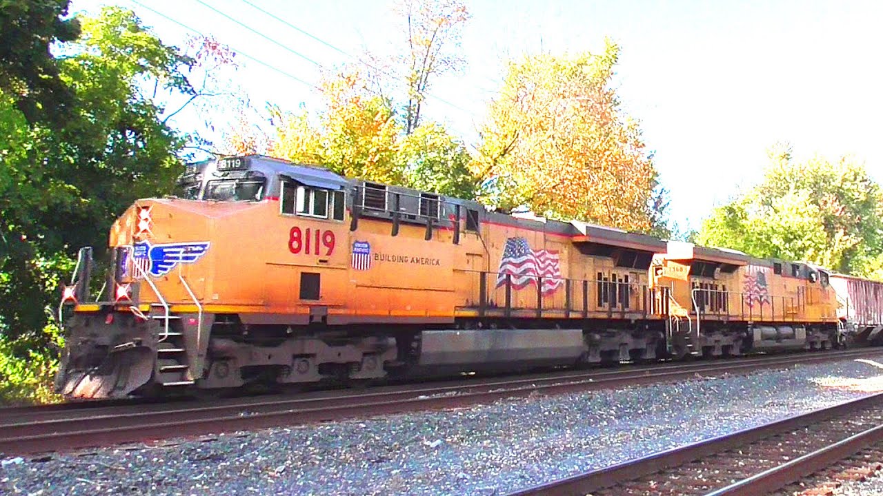 2 Union Pacific Locomotives pulling a Tanker Train | CSX Autorack Train ...