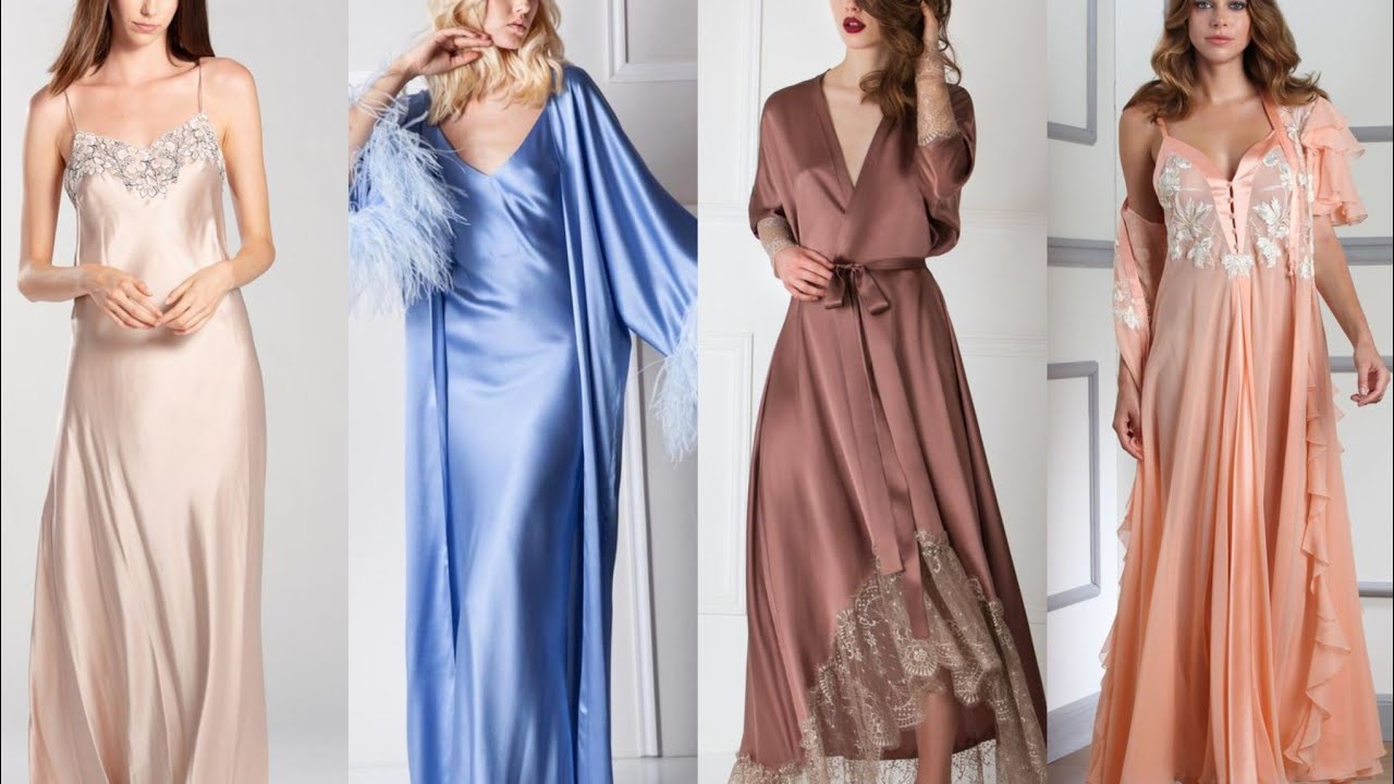 latest demanding attractive stylish Silk night gown designing - YouTube