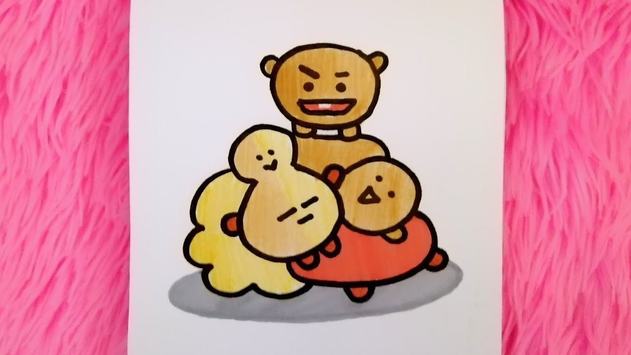 How to draw BT21 Characters | How to draw Shooky ( Suga's Character ...