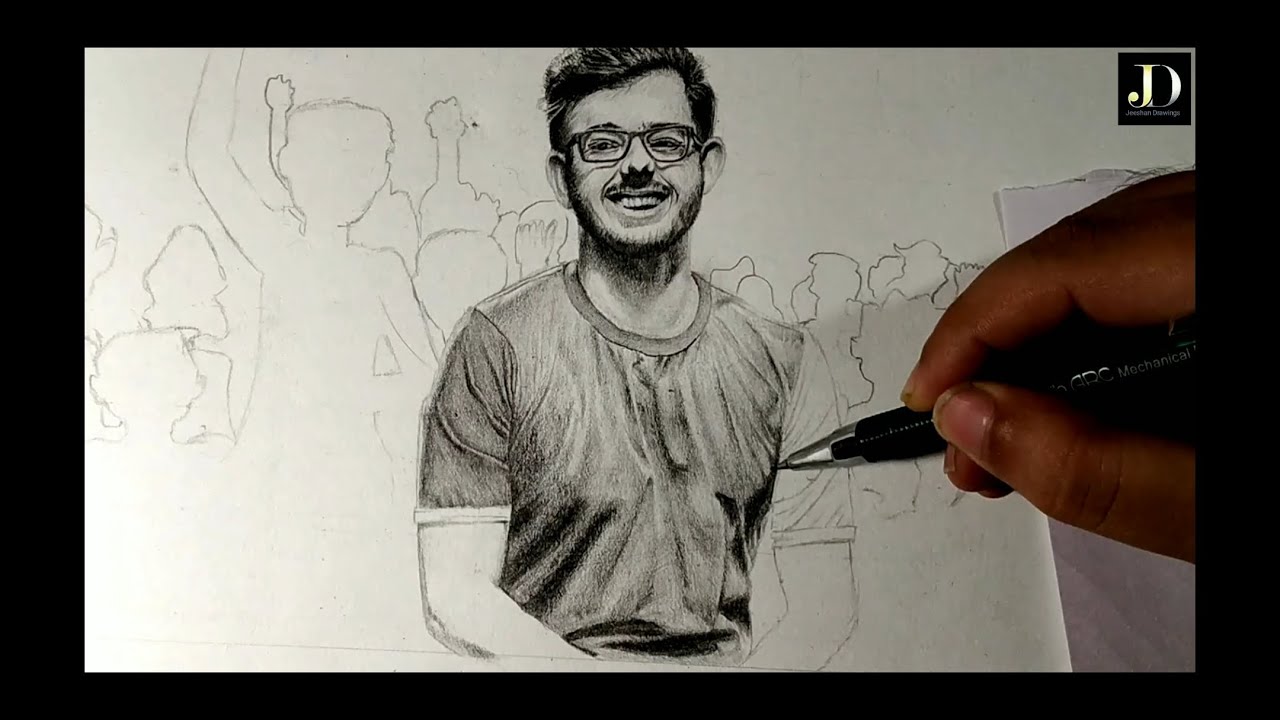 Carryminati and Mohit Sketch│Ajay Nagar│Pencil Drawing│Step by step ...