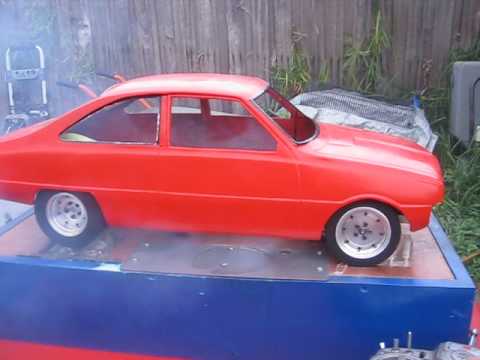 Mazda R100 rc car rotary 1/8th scale - YouTube