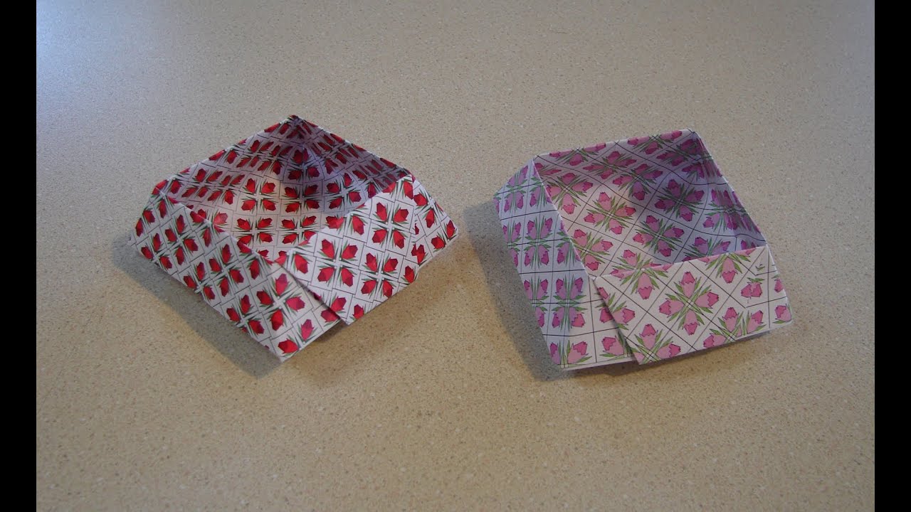 Origami- Truncated Pyramid Box or Cake Box - YouTube
