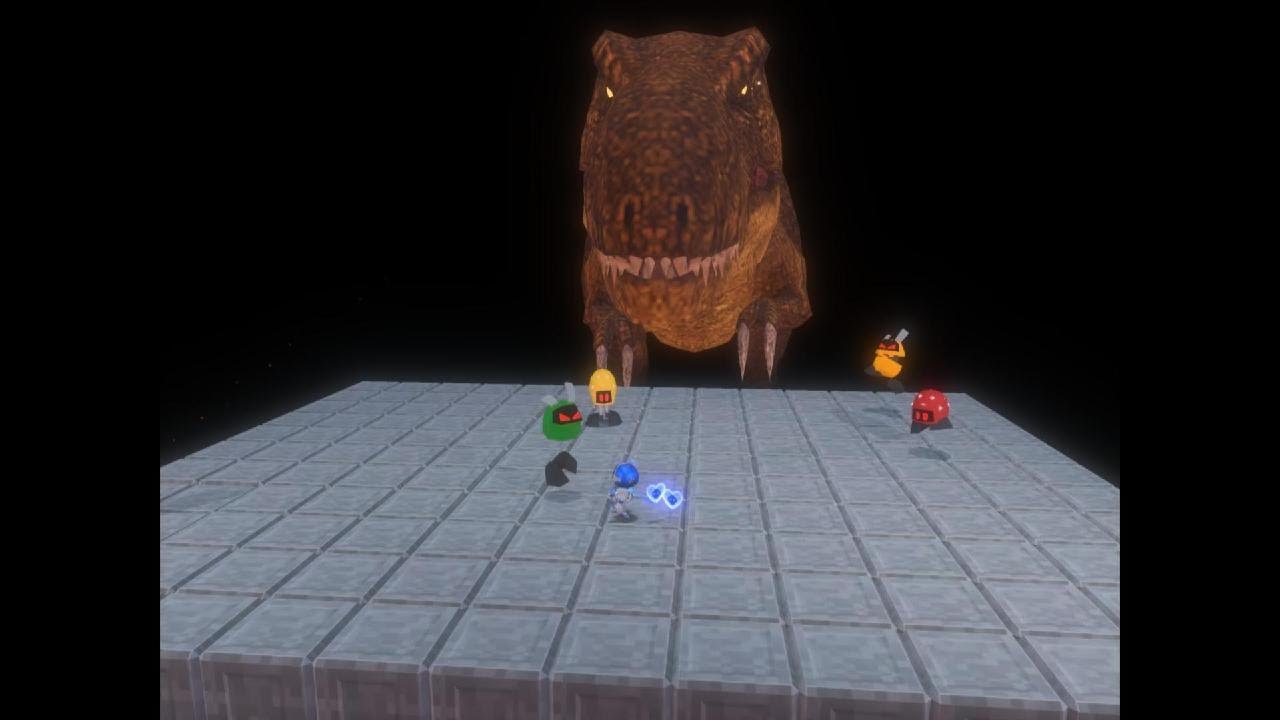 Astro's Playroom 1994 retro T-Rex boss battle - YouTube