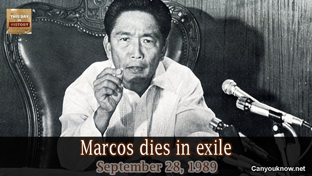 Marcos dies in exile SEPTEMBER 28 1989 - YouTube