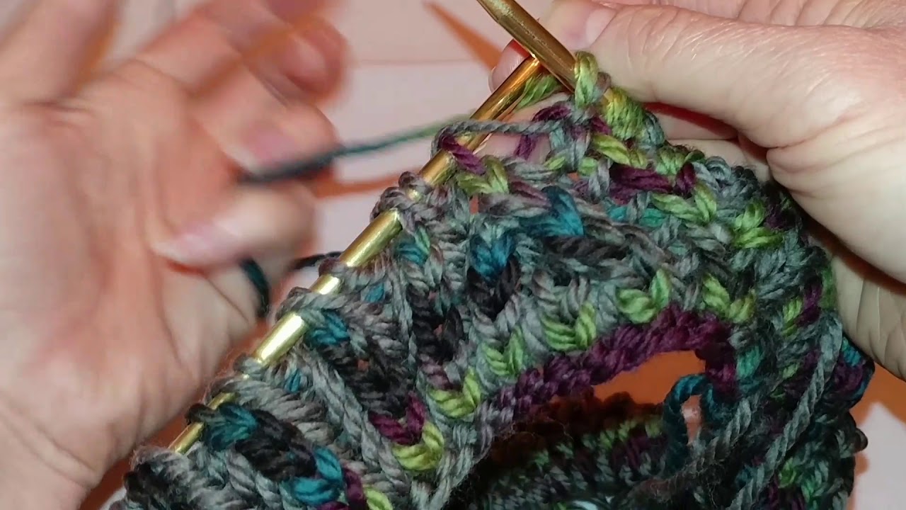 Brioche left slanting decrease (brkLsl dec) - YouTube