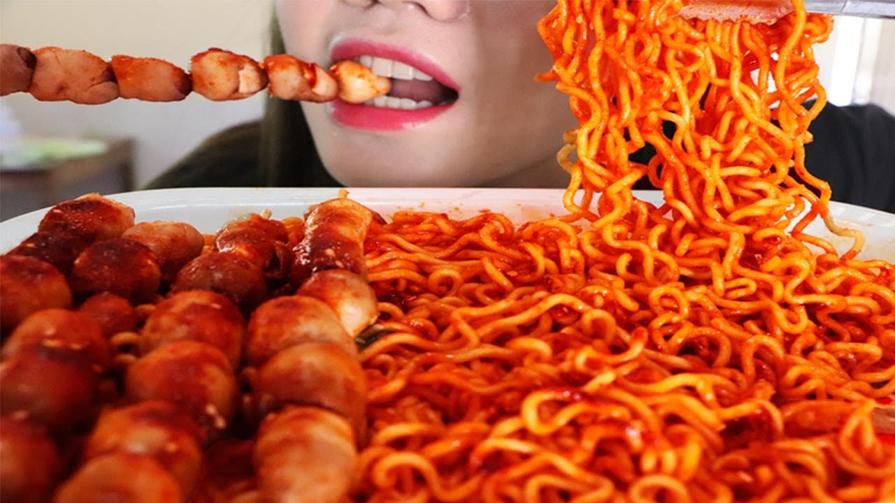 Cooking and Eating hot noddle recipe Show - Amazing Food - YouTube