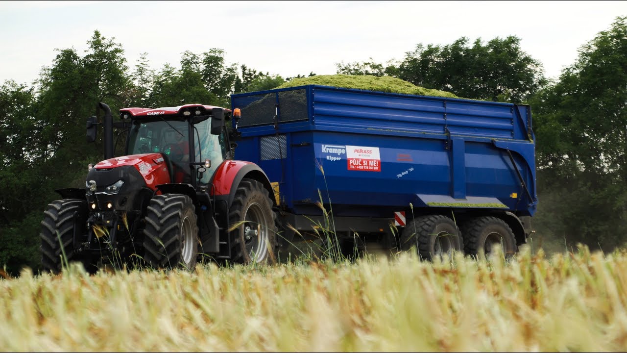 Senáže žita 2019 | CASE Optum 250 cvx | Claas AXION 830 - YouTube