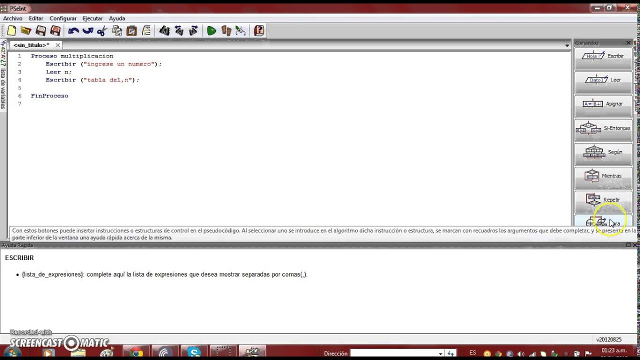 tutorial pseint creacion de algoritmo - YouTube
