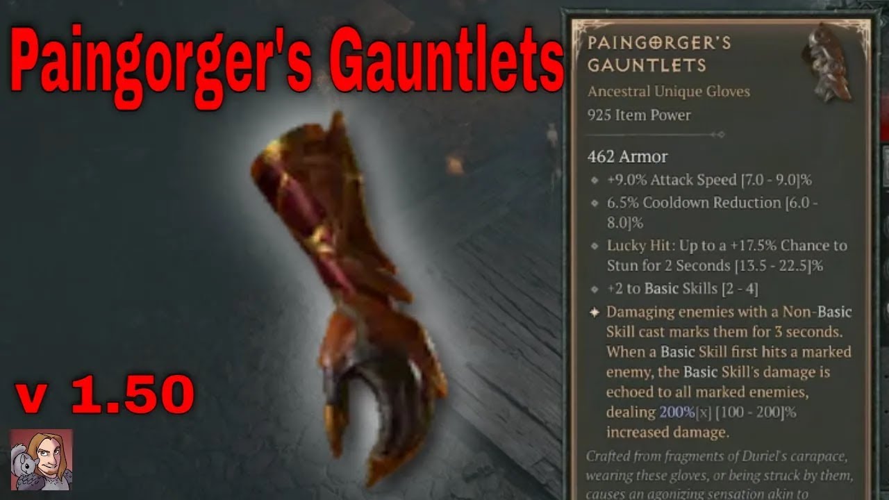 Diablo IV Unique Items - Paingorger's Gauntlets (Gloves)[v1.5.0] - YouTube