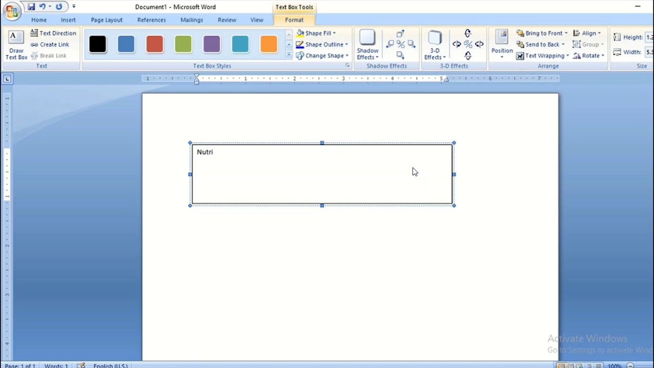 How To Write In Text Box In Ms Word . - Youtube