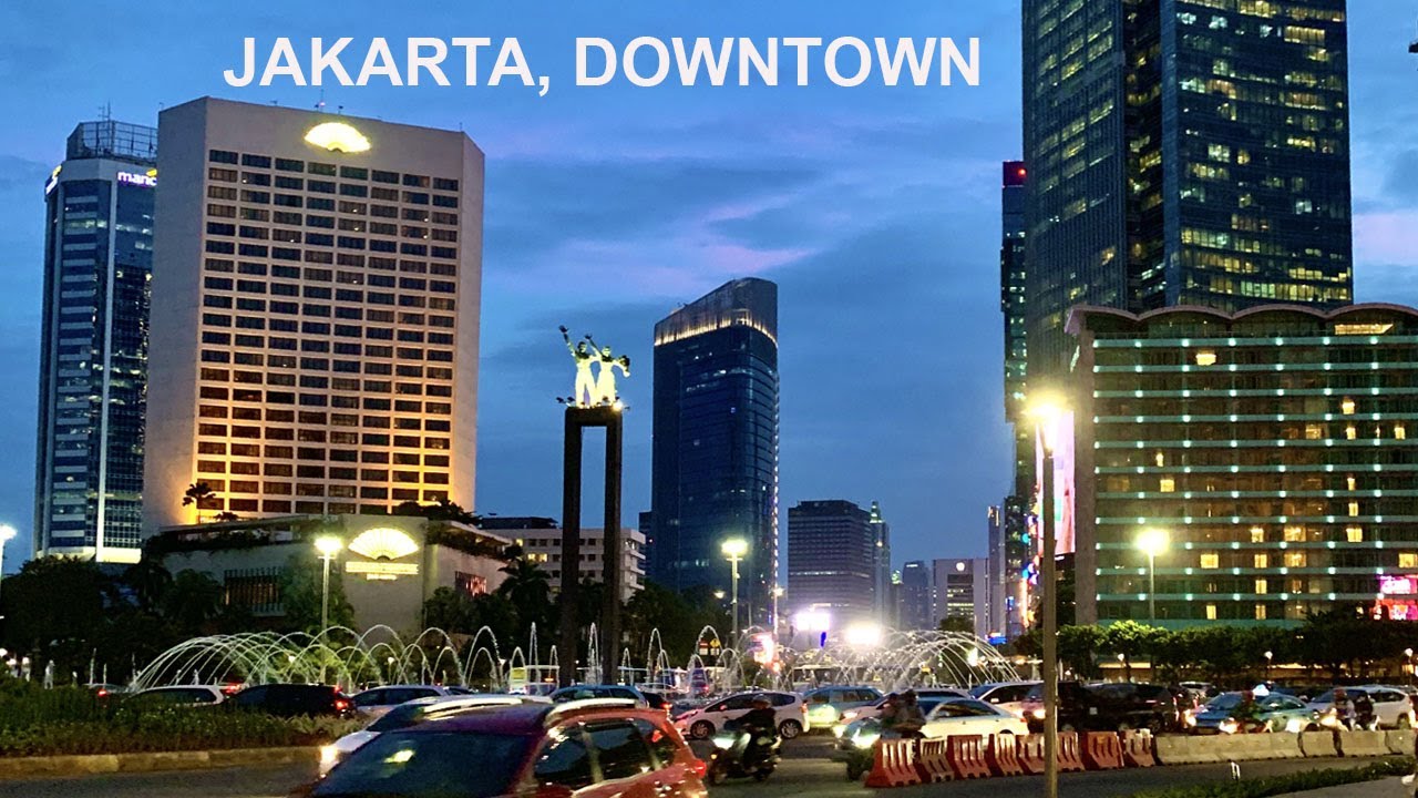 Driving around jakarta city centre - YouTube