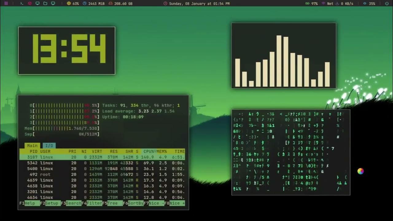New i3 WM Theme || i3wm Forest Theme || i3wm Gruvbox theme - YouTube