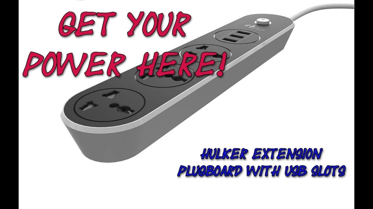 HULKER Extension Plugboard with USB slots - YouTube