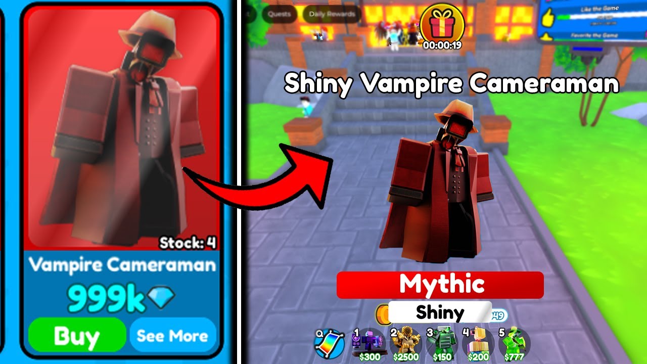 😱EZ GEMS!!🔥 I GOT SHINY VAMPIRE CAMERAMAN and SOLD FOR 999K💎GEMS ...