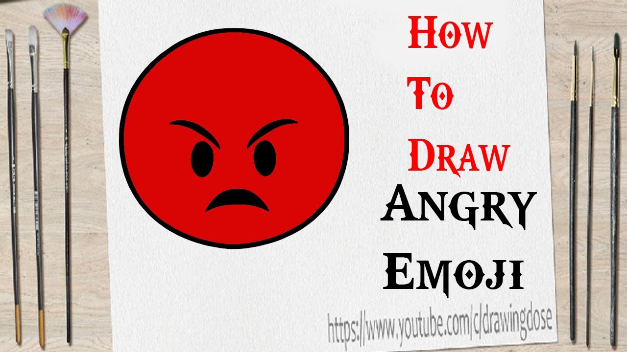 How to draw angry emoji | Emoji drawing easy | Emoji drawing colour ...