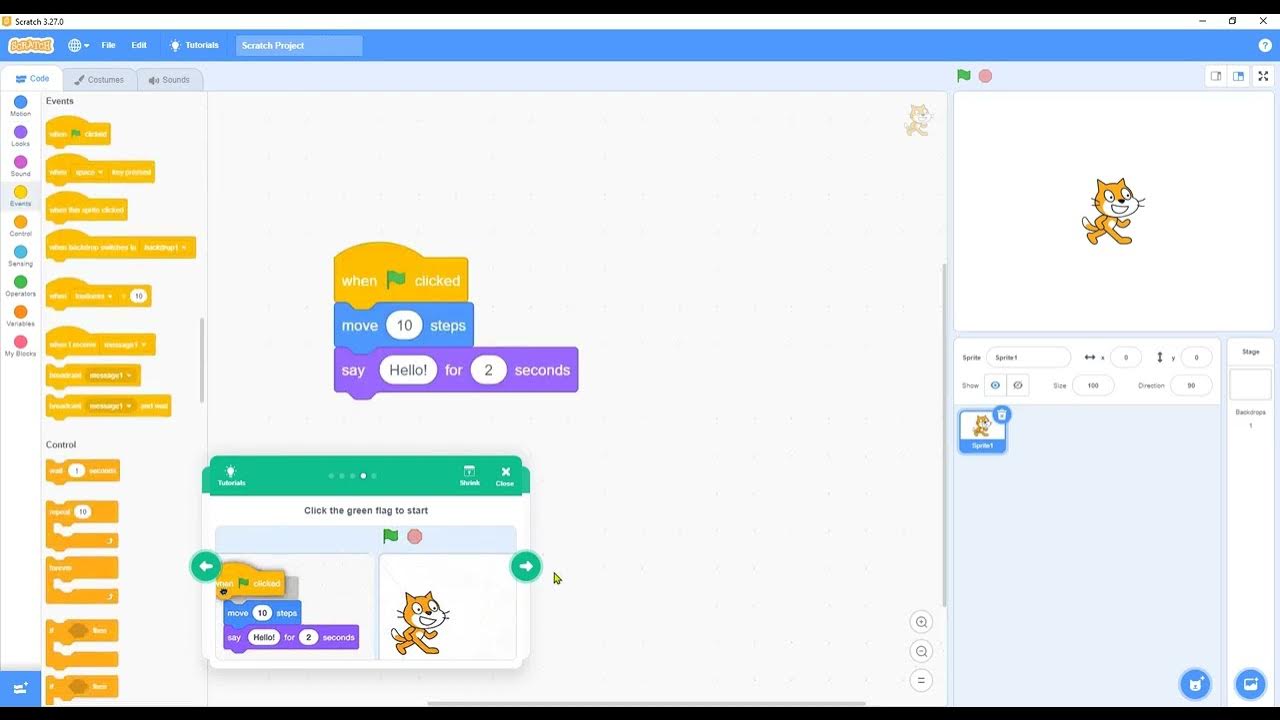 Scratch tutorials: Lession01 Getting started - YouTube