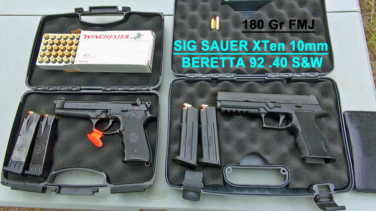 10mm AUTO vs S&W .40 in 180 gr FMJ - YouTube