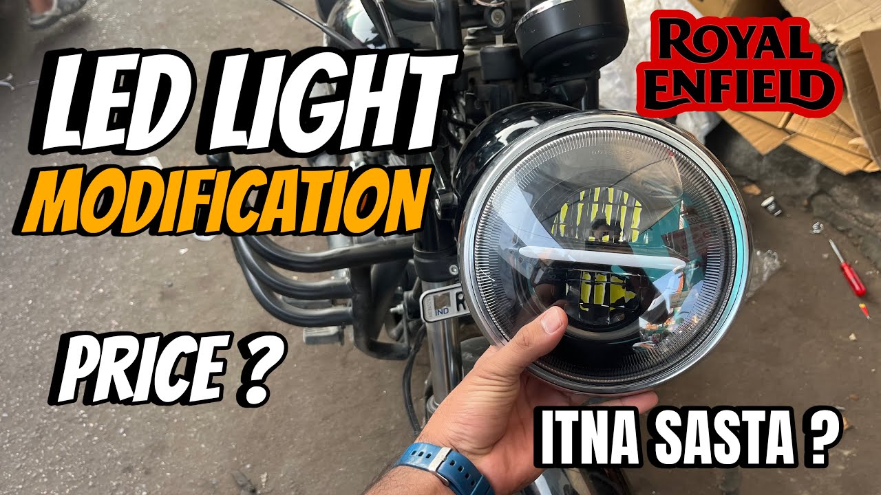 कम बजट में Royal Enfield LED Headlight Upgrade | White Minus Light ...