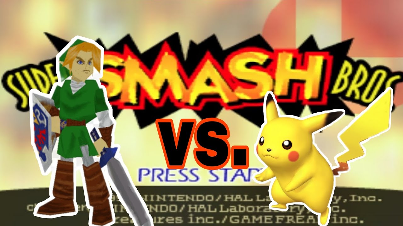 Link vs.Pikachu(SUPER SMASH BROS.)(N64)(TOLUENO GAMES) - YouTube