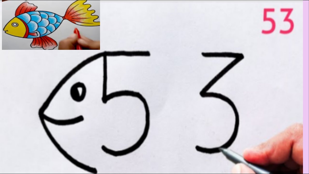 Fish Drawing For Beginners from number 53 || How to Draw Fish Step By ...