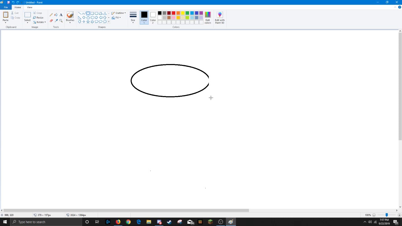 How To Draw An Oval In MS Paint - YouTube