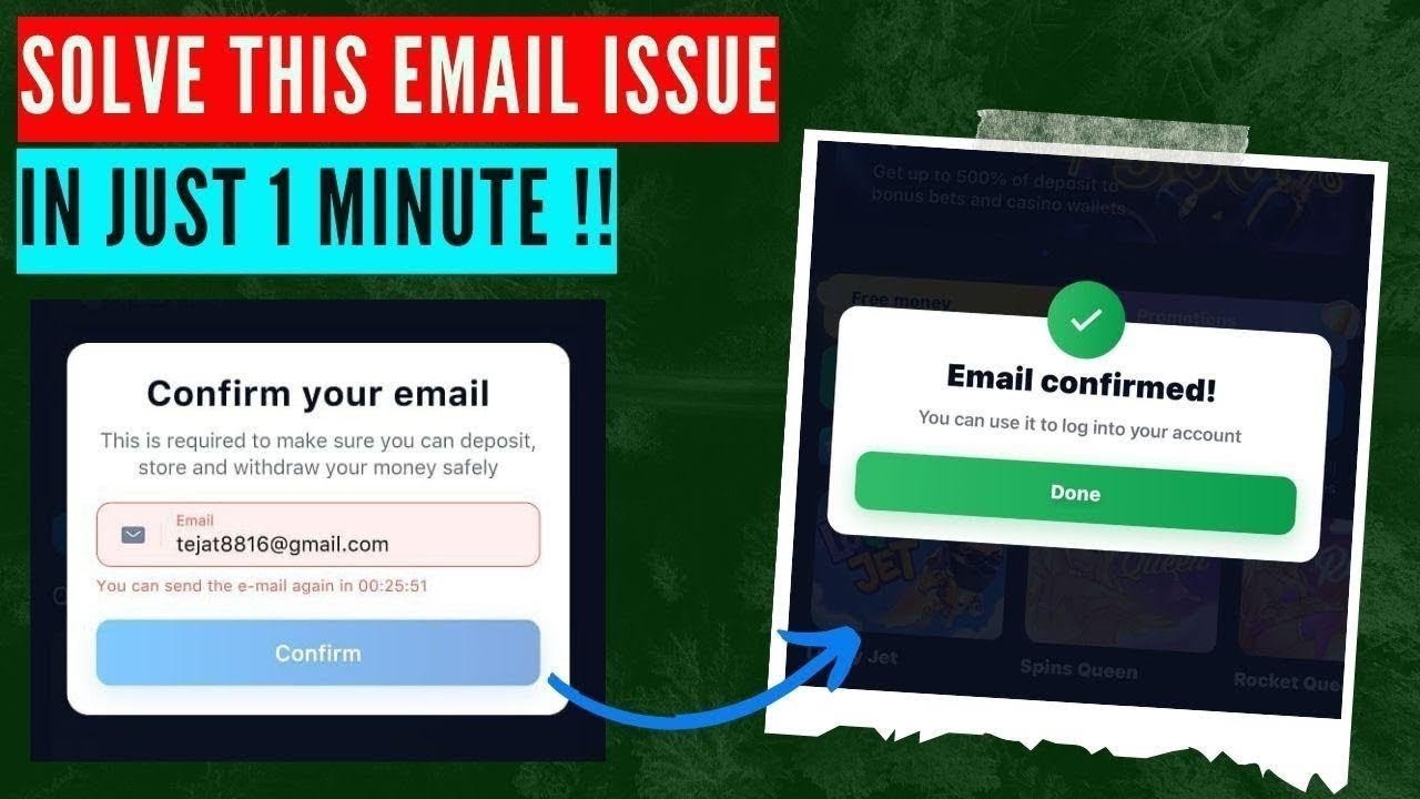 1win email confirm problem solve successfully || How to solve email ...