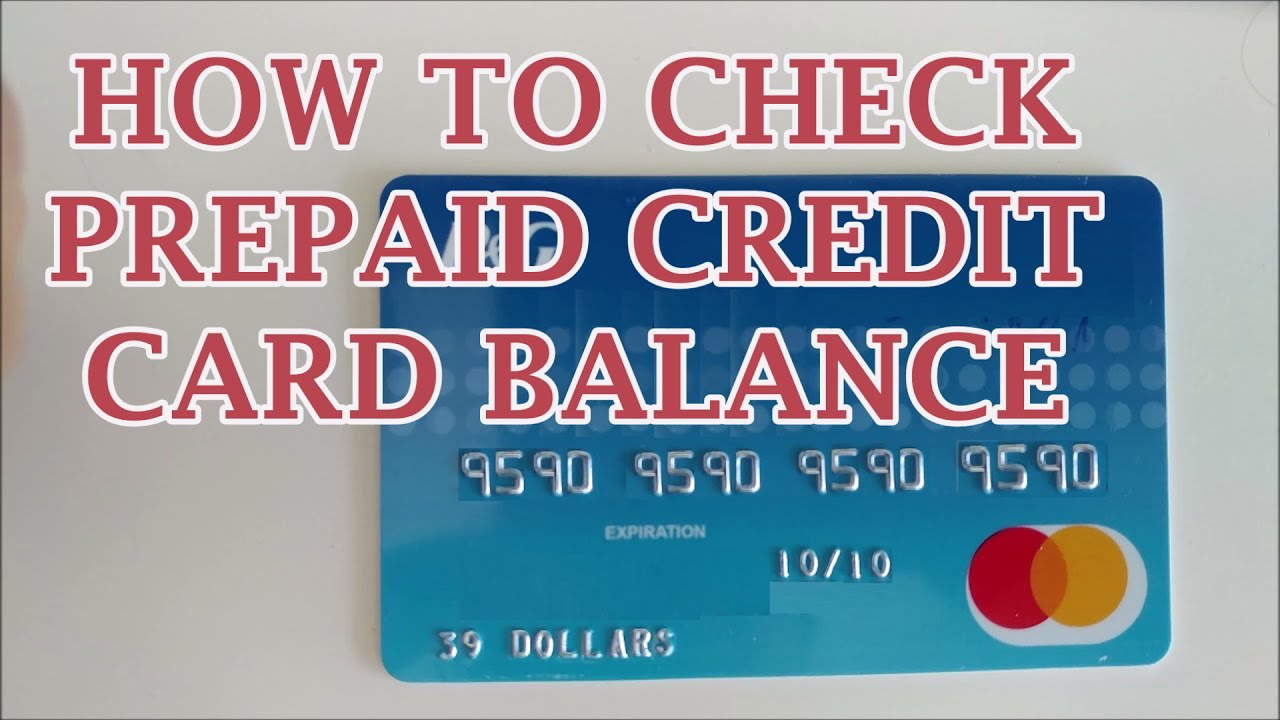 check prepaid credit card balance - YouTube