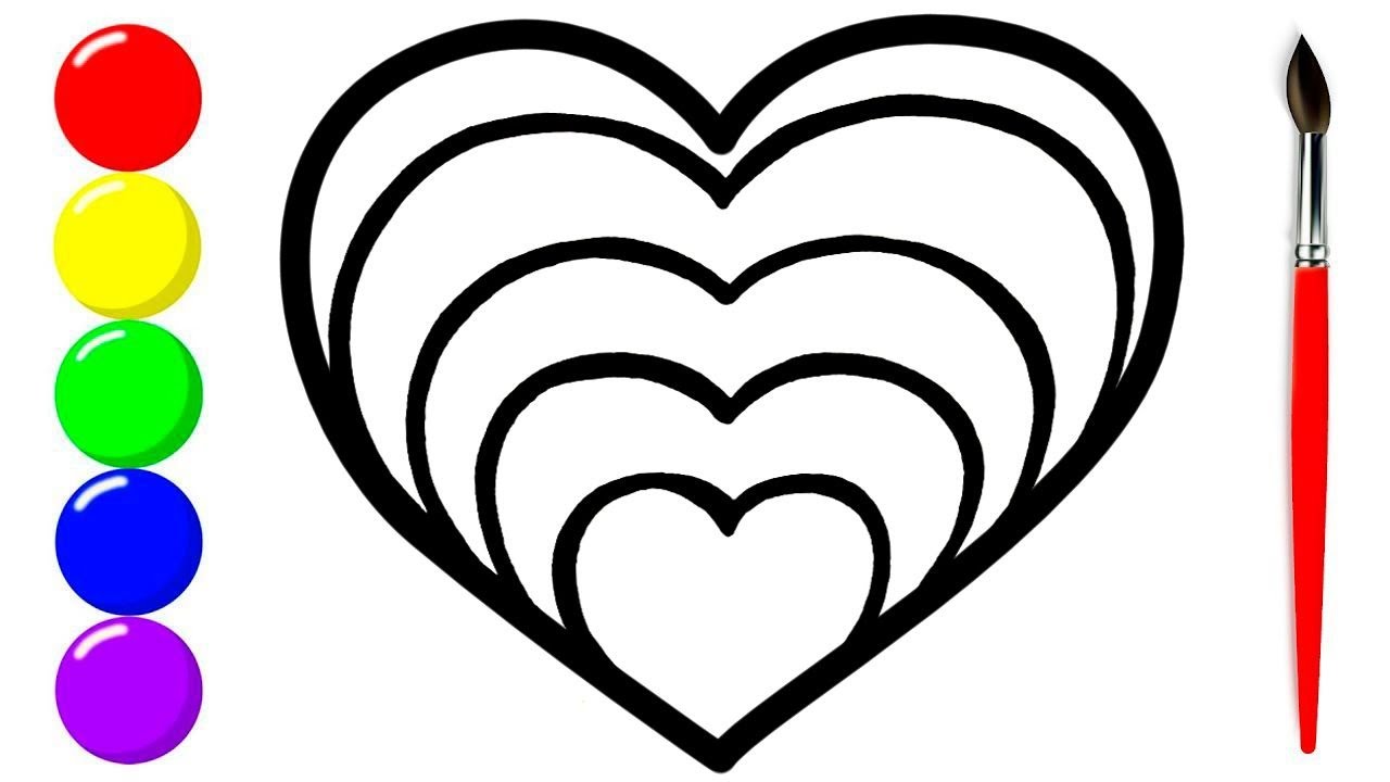 How to draw a heart for children|Cara menggambar hati untuk anak-anak ...
