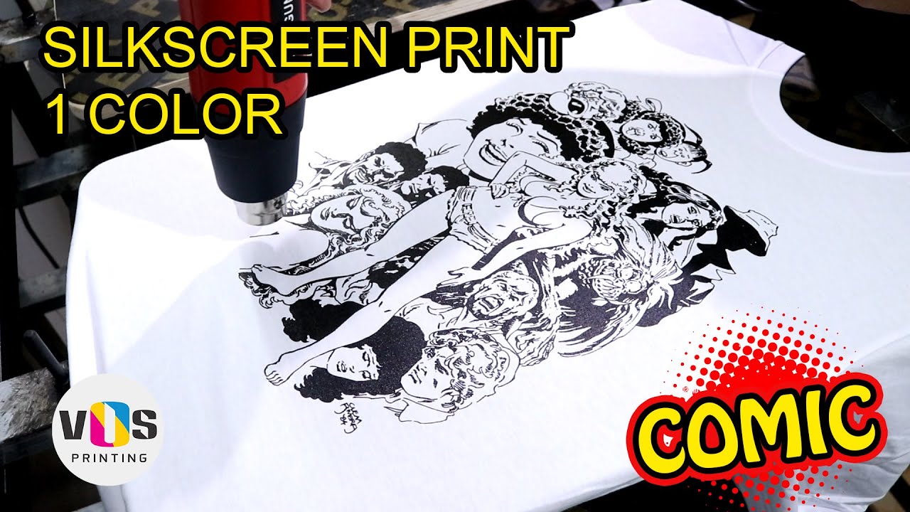 1 Color Silkscreen Print Comic design - YouTube
