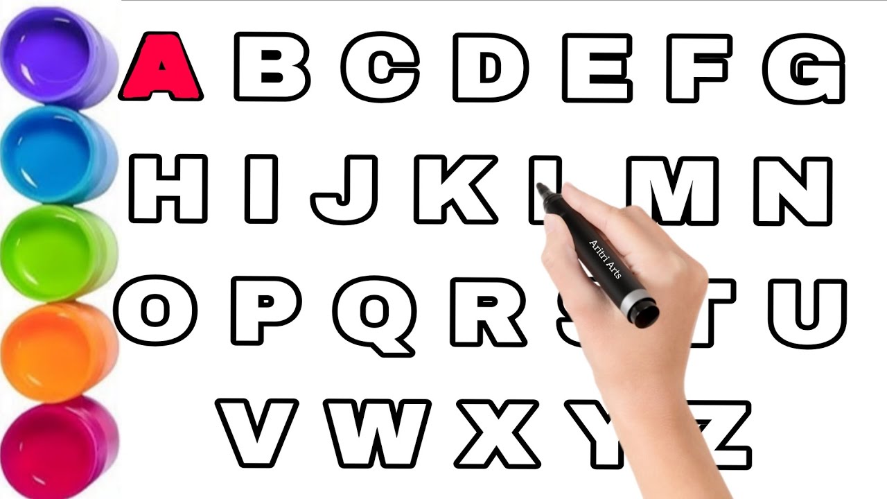 ABCDEFGHIJKLMNOPQRSTUVWXYZ , Easy Draw and Paint Alphabet A to Z ...