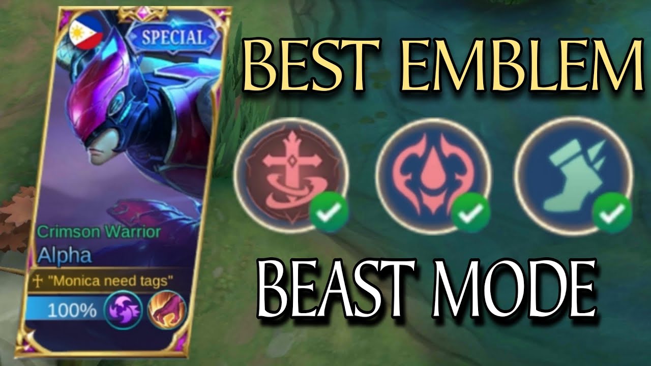 Beast Mode Alpha! Try This Alpha Best Emblem & Build 2023 | New Emblem ...