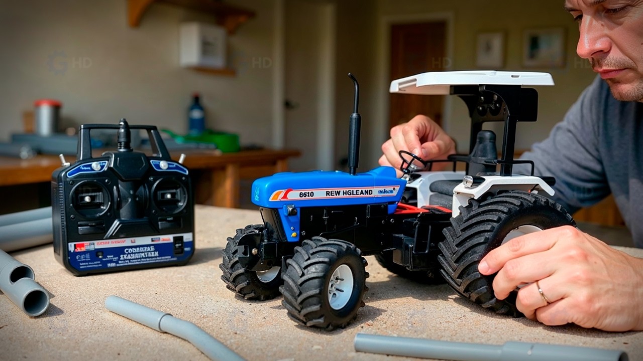 Man BUILDS an INCREDIBLE HANDMADE New Holland RC TRACTOR Using PVC by ...