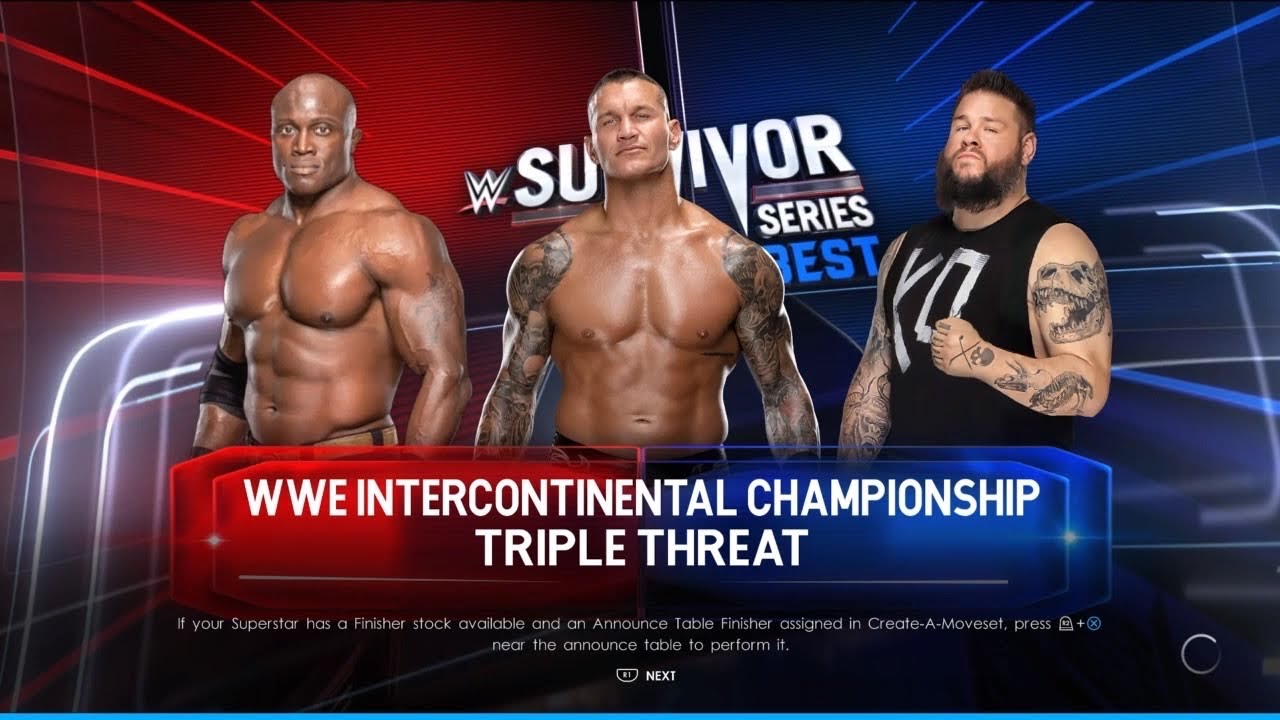 Kevin owen vs randy orton vs bobby lashley triple threat match wwe2k22 ...